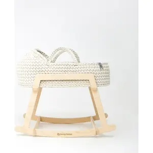 ANZY HOME Doll Moses Basket W/rocking Stand Ecru