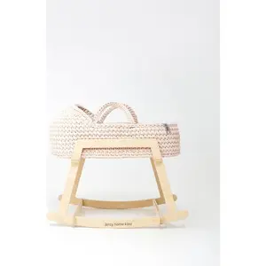 ANZY HOME Doll Moses Basket W/rocking Stand - Pearl