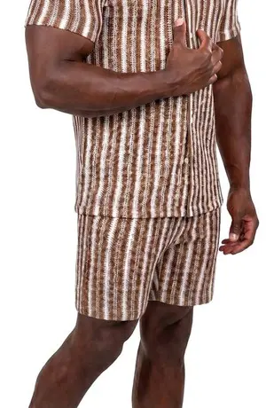 MACEOO Textured Knit Drawstring Shorts