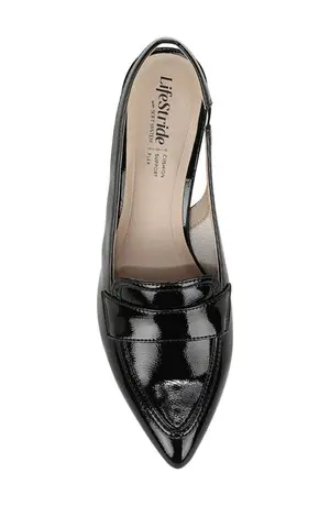 LIFESTRIDE Angel Slingback Pointed Toe Loafer Pump - Black