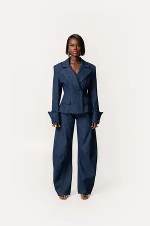 OFUURE Pinstripe Wide-leg Trousers