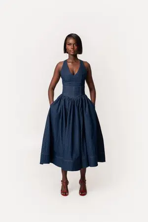 OFUURE Noemi Midi Dress In Pinstripe