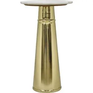 EXPO BAZAAR Side Table | Marble Top | Modern Design - White