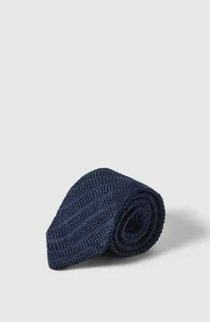 Brunello Cucinelli Textured Silk Neck Tie - Blue