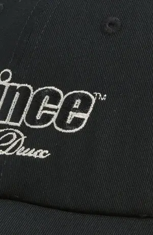 LES DEUX X Prince Embroidered Cotton Twill Dad Cap - Black