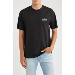LES DEUX X Prince Organic Cotton Graphic T-shirt - Black