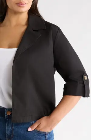 Wit & Wisdom Roll Tab Crop Jacket