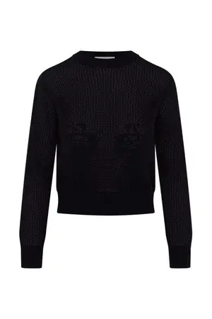 CLUB MALIBU Crochet Design Cropped Sweater