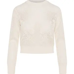 CLUB MALIBU Club Malibu Crochet Design Cropped Sweater