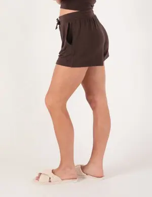 SOFTFLEX SoftFlex Cozy Comfort High-Waisted Lounge Shorts Java