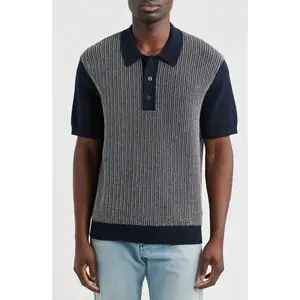 WAX LONDON Turin Stripe Polo - Navy