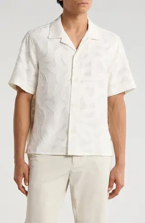WAX LONDON Curzon Abstract Jacquard Camp Shirt