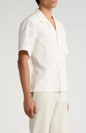 WAX LONDON Curzon Abstract Jacquard Camp Shirt