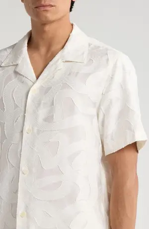 WAX LONDON Curzon Abstract Jacquard Camp Shirt