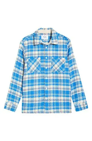 WAX LONDON Whiting Oran Check Recycled Cotton Blend Overshirt