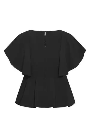 City Chic Flutter Sleeve Peplum Top
