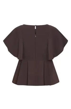 City Chic Flutter Sleeve Peplum Top