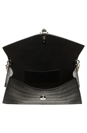 Alexander McQueen Mini Skull Croc Embossed Leather Crossbody Bag