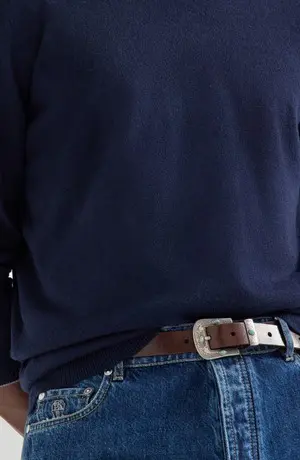 Brunello Cucinelli Ribbed Cashmere Crewneck Sweater - Navy Blue