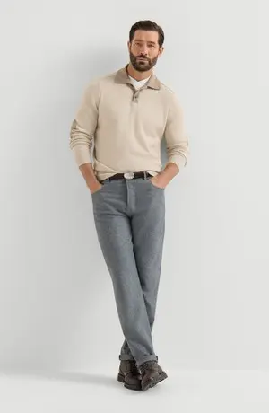 Brunello Cucinelli Virgin Wool Flannel Five-pocket Trousers