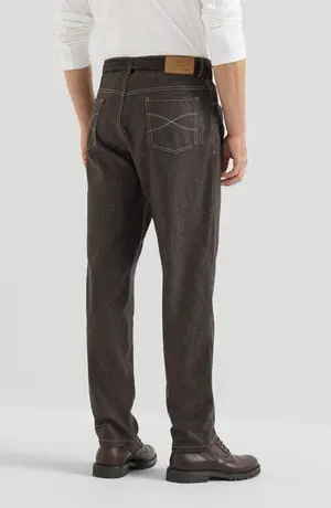 Brunello Cucinelli Virgin Wool Flannel Five-pocket Trousers - Grey