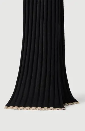Brunello Cucinelli Cashmere Rib Knit Scarf - Black