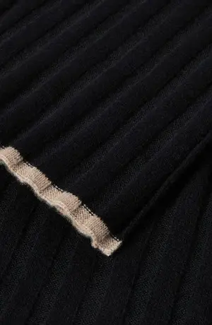 Brunello Cucinelli Cashmere Rib Knit Scarf - Black