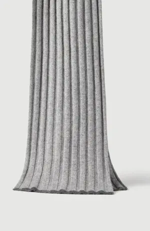 Brunello Cucinelli Cashmere Rib Knit Scarf - Light Grey
