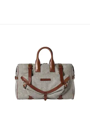 Brunello Cucinelli Virgin Wool, Alpaca, And Cashmere Flannel Field Bag With Grained Calfskin Inserts
