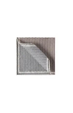 Brunello Cucinelli Silk Geometric Pattern Pocket Square - Brown