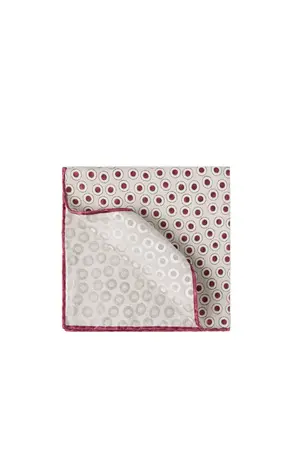 Brunello Cucinelli Spotted Pattern Silk Pocket Square - Cherry