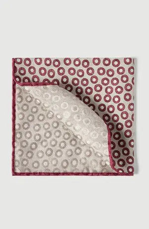 Brunello Cucinelli Spotted Pattern Silk Pocket Square - Grey