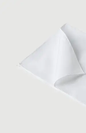 Brunello Cucinelli Sea Island Cotton Twill Pocket Square For Tuxedo