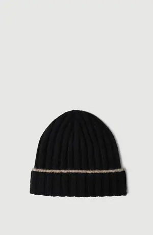 Brunello Cucinelli Brunello Cucinelli Cashmere Rib Knit Beanie Black