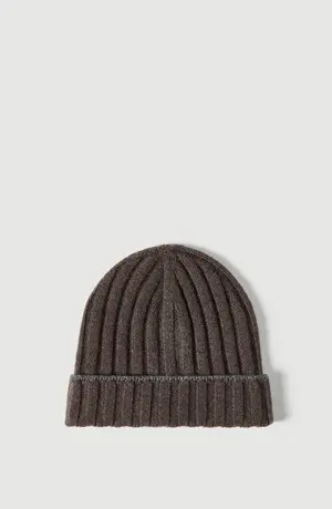 Brunello Cucinelli Cashmere Rib Knit Beanie - Brown