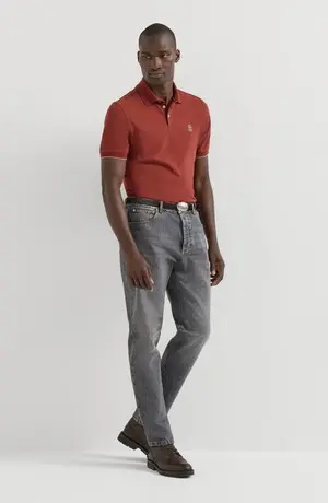 Brunello Cucinelli Greyscale Denim Leisure Fit Five-pocket Trousers