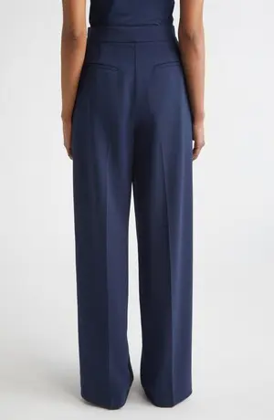 St. John Lydia Pleated Lightweight Stretch Cady Trousers