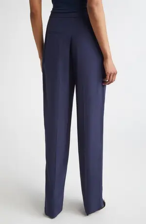 St. John Lydia Pleated Lightweight Stretch Cady Trousers