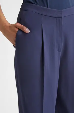 St. John Lydia Pleated Lightweight Stretch Cady Trousers