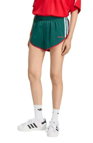 ADIDAS ORIGINALS Side Stripe Satin Shorts - Collegiate Green