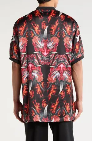 Y3 Satin Yaksha Graphic Jersey Polo
