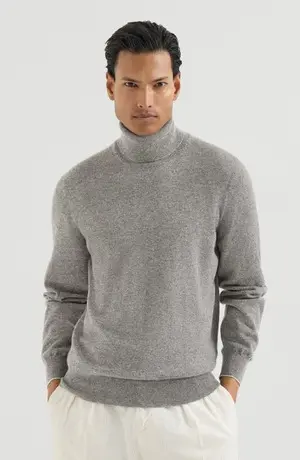 Brunello Cucinelli Cashmere Turtleneck Sweater - Grey