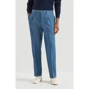 Brunello Cucinelli Lightweight Denimtrousers With Double Pleats