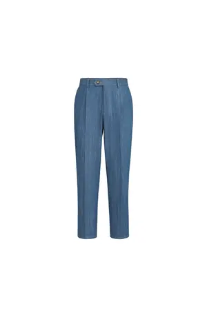 Brunello Cucinelli Lightweight Denimtrousers With Double Pleats