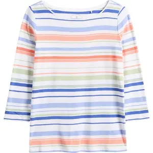 Tommy Bahama Ashby Isles Coastal Cool Stripe Cotton Top - Bright Peach