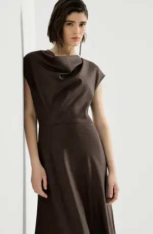 Brunello Cucinelli Virgin Wool Diagonal Flannel Wrap-effect Dress With Monili