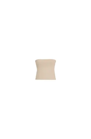 Brunello Cucinelli Stretch Cotton Jersey Bandeau Top - Sand