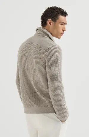 Brunello Cucinelli Cashmere Mariner Cardigan - Light Brown
