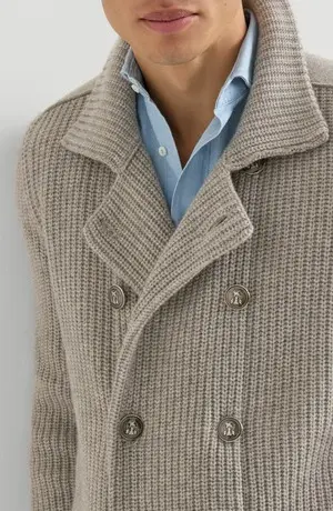 Brunello Cucinelli Cashmere Mariner Cardigan - Light Brown