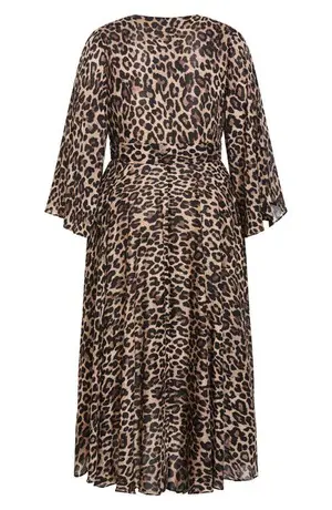 City Chic Eva Long Sleeve Wrap Maxi Dress